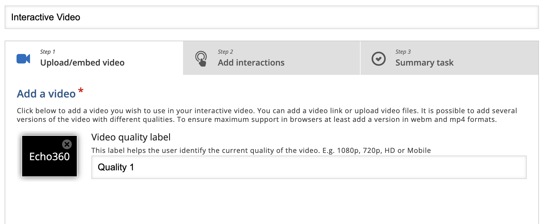 Echo360 Video support for Interactive Video | H5P